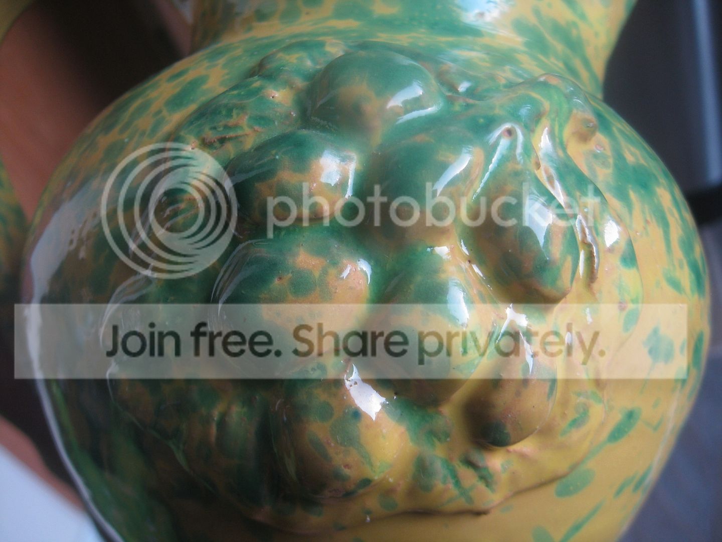Yellow Pottery Pitcher With Green Spots | Antiques Board