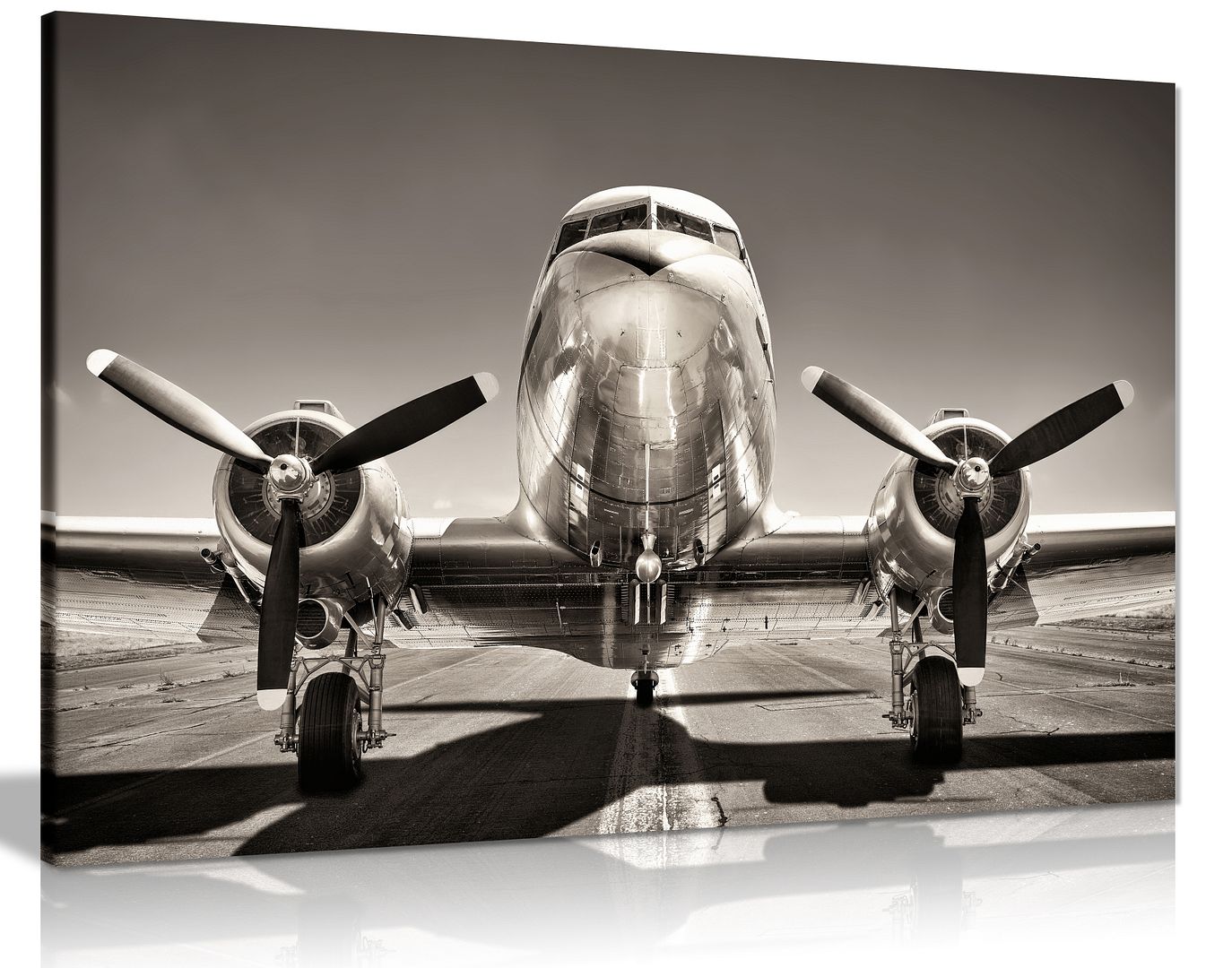 Vintage Silver Airplane Aeroplane Canvas Wall Art Picture Print | eBay