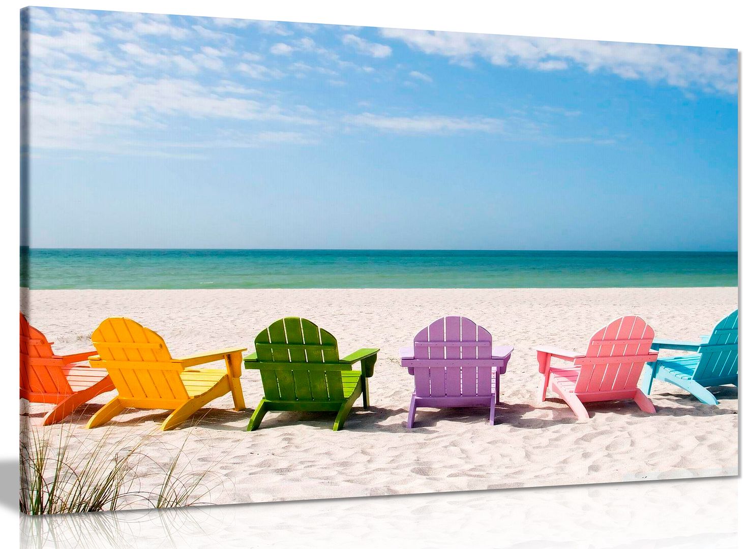 Beach Chairs Canvas Wall Art Picture Print | eBay
