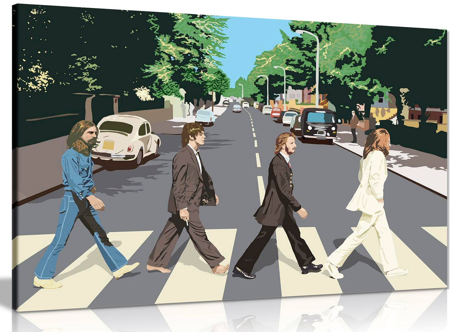 Panther Print The Beatles Abbey Road 8 Bit Canvas Wall Art Picture ...
